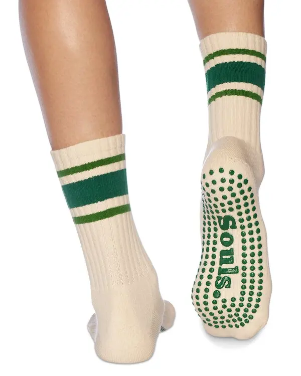 SOULS. Souls Retro Stripe Grip Socks - Ivory