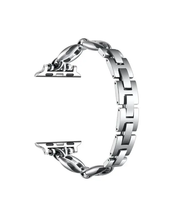 POSH TECH Poppy Stainless Steel Link Band For Apple Watch - Silver