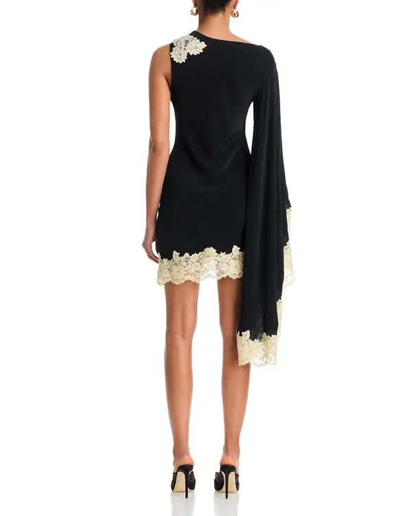 DE LA VALI Veta Mini Dress With Lace Trim