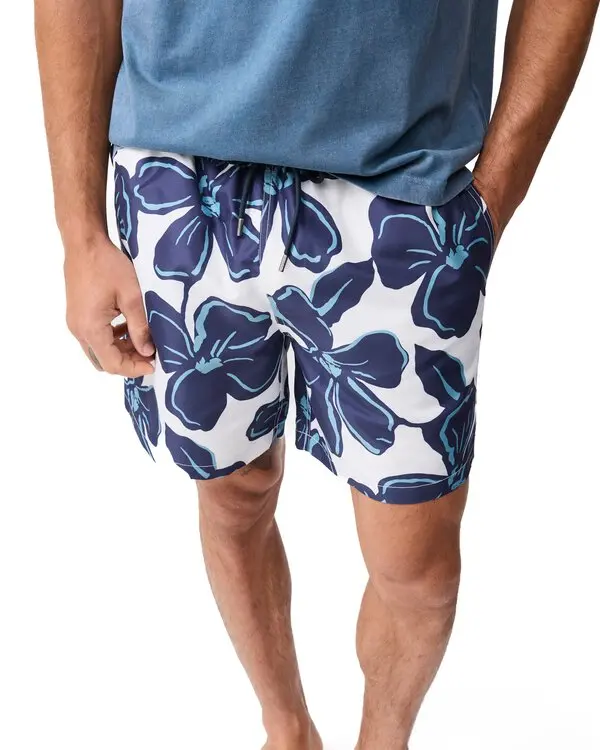 Rodd & Gunn Floral Print Swim Shorts - Blue