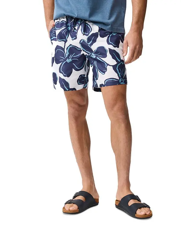 Rodd & Gunn Floral Print Swim Shorts - Blue