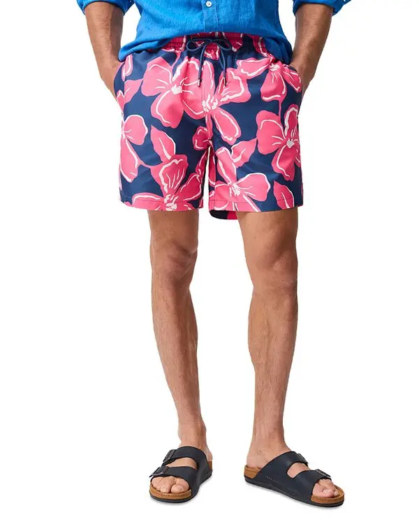 Rodd & Gunn Floral Print Swim Shorts - Fuchsia