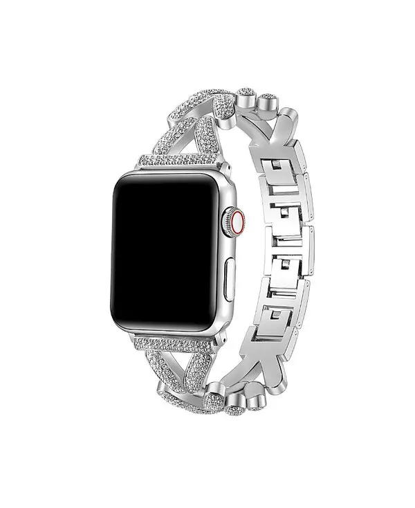 POSH TECH Valentina Metal Rhinestone Band For Apple Watch - Silver