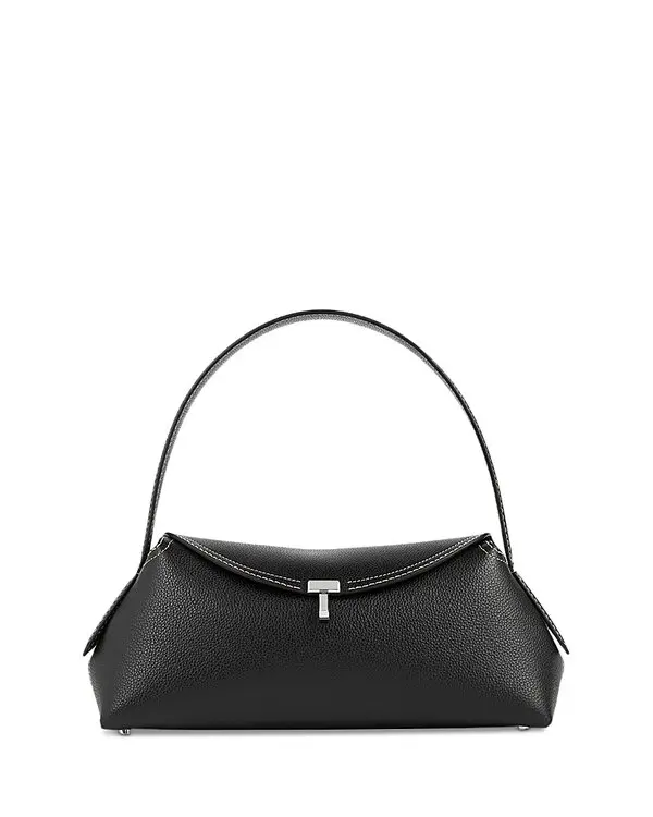 TOTEME T Lock Leather Shoulder Bag - Black