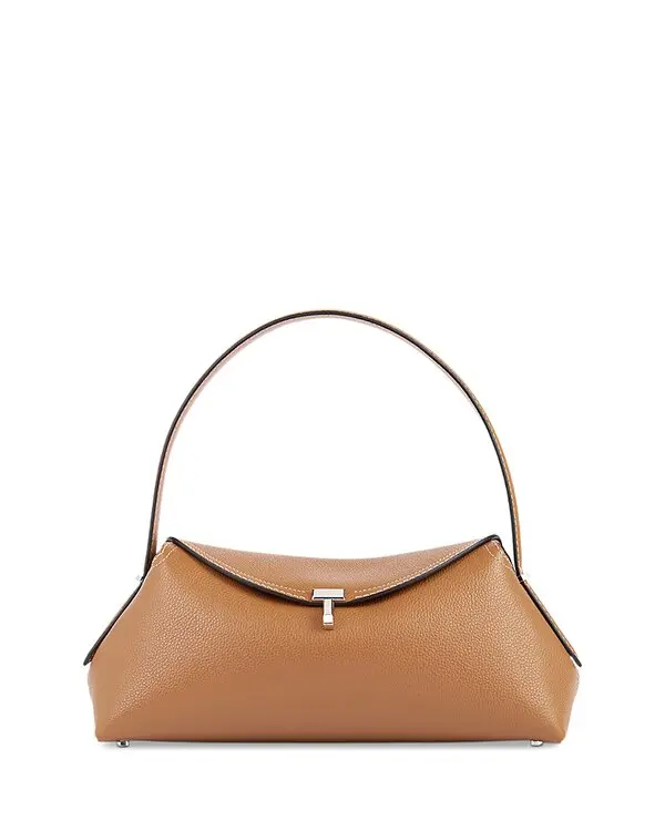 TOTEME T Lock Leather Shoulder Bag - Tan