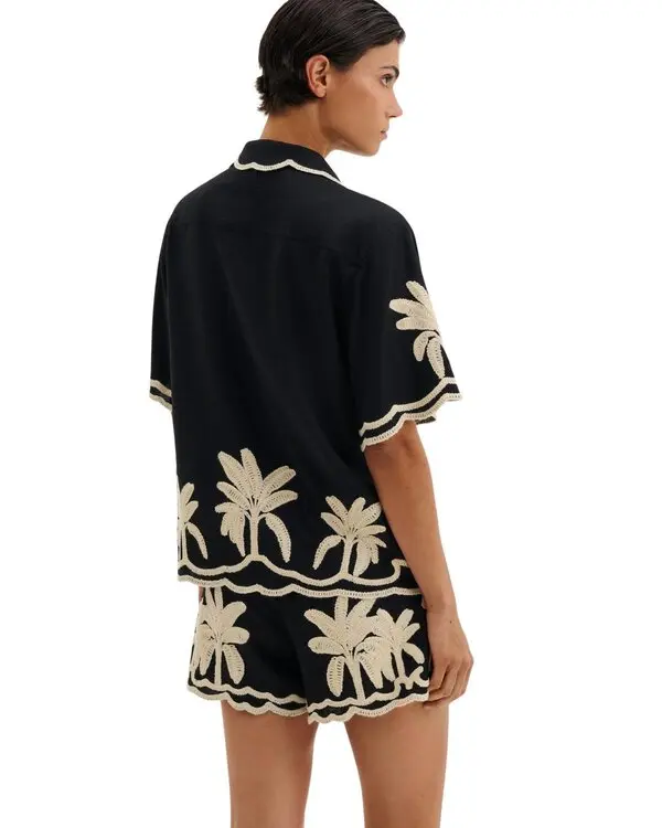 MALINA Armida Embroidered Short Sleeve Shirt