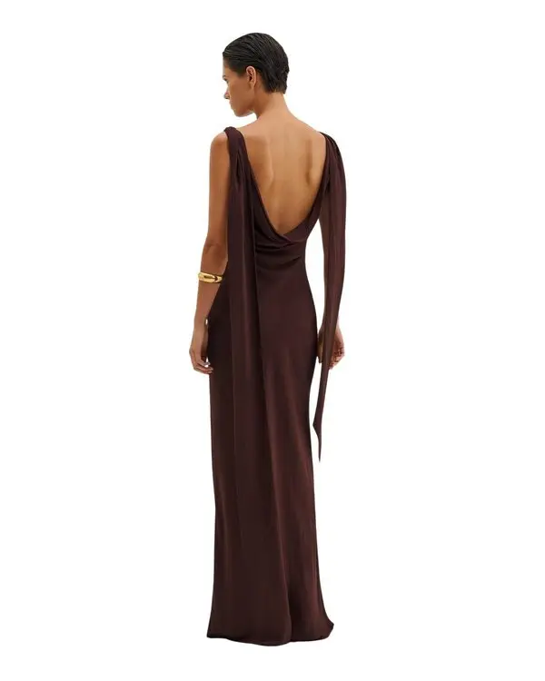 MALINA Vida Cowl Neck Scarf Maxi Dress