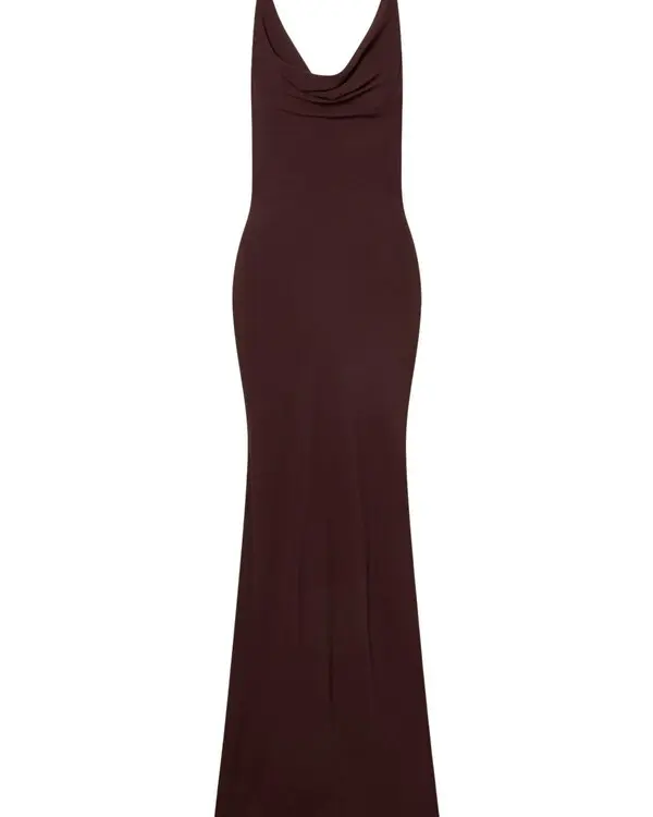MALINA Vida Cowl Neck Scarf Maxi Dress
