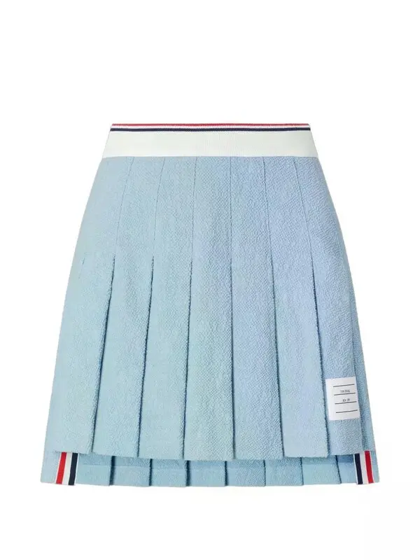 Thom Browne Pleated Mini Skirt With Striped Elasticated Waistband