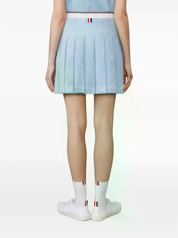 Thom Browne Pleated Mini Skirt With Striped Elasticated Waistband