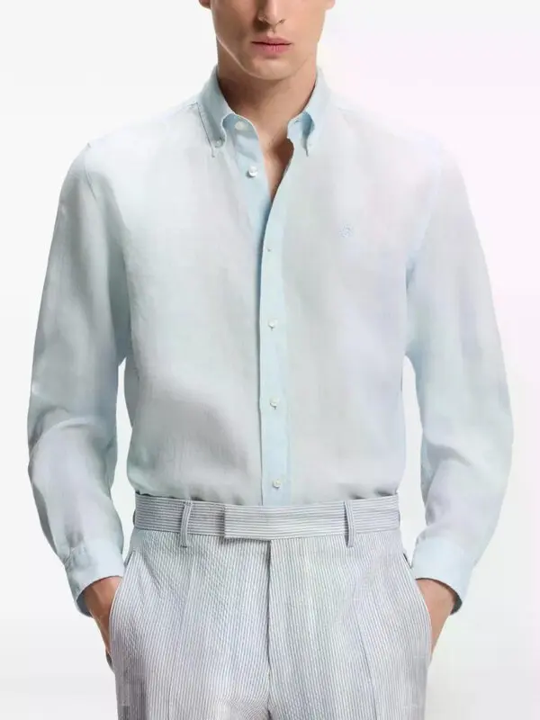 BOSS Regular-fit Button-down Shirt In Linen