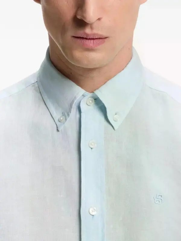 BOSS Regular-fit Button-down Shirt In Linen