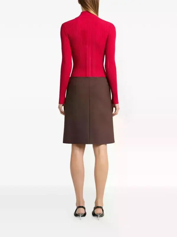 COURREGES Rib-knit Slash-detail Sweater