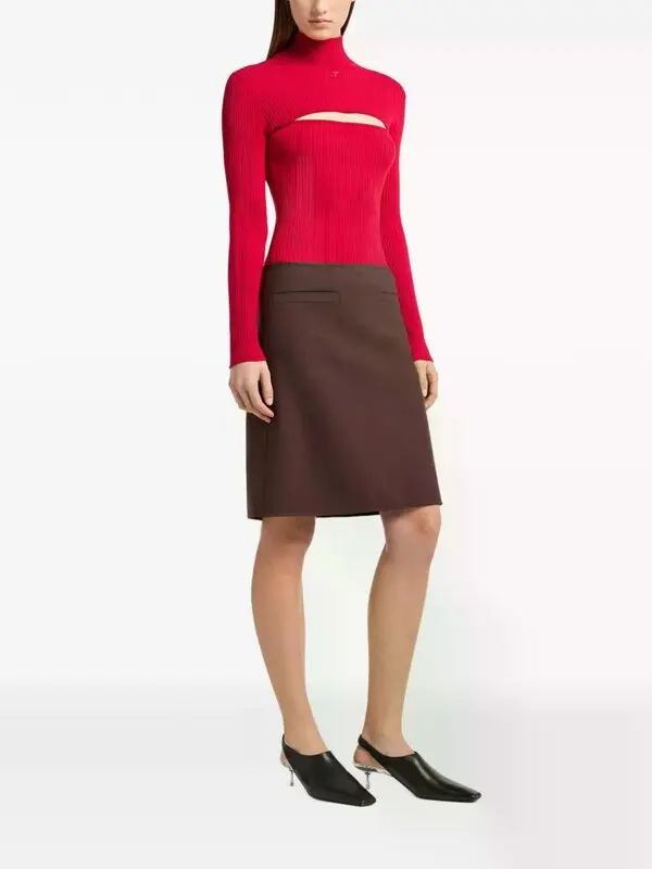COURREGES Rib-knit Slash-detail Sweater