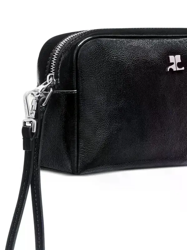 COURREGES Naplack Logo-plaque Mini Bag - Black