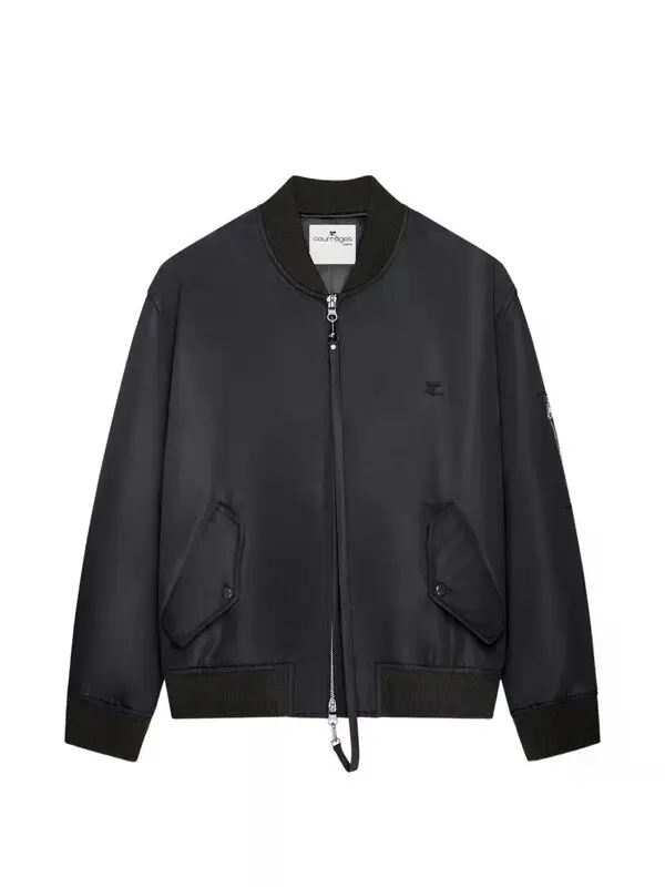 COURREGES Logo-embroidered Zip-up Bomber Jacket