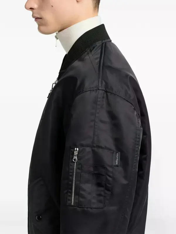 COURREGES Logo-embroidered Zip-up Bomber Jacket