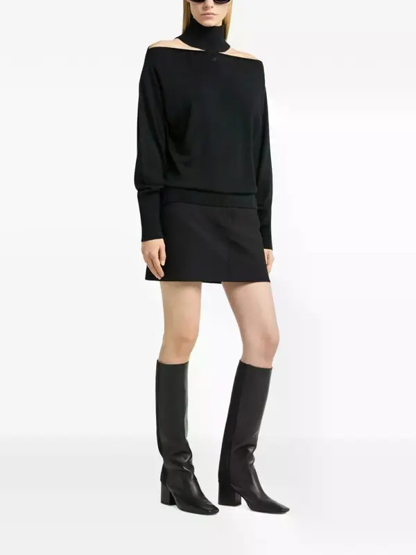 COURREGES Cut-out Off-shoulder Sweater - Black