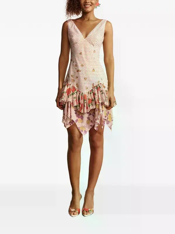 DONDE ESTEBAN Floral-print Ruffled Mini Dress