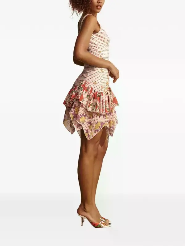 DONDE ESTEBAN Floral-print Ruffled Mini Dress