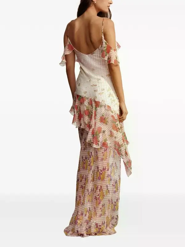 DONDE ESTEBAN Ruffled Silk-chiffon Maxi Dress