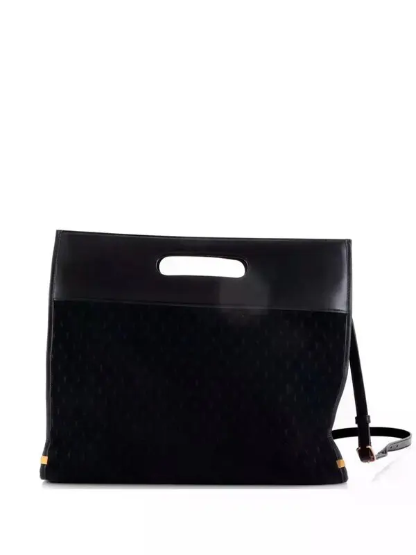 Saint Laurent Monogram All Over Suede Convertible Tote Bag
