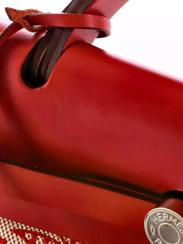Hermès Herbag Zip Pegase Pop Toile And Leather Shoulder Bag - Red