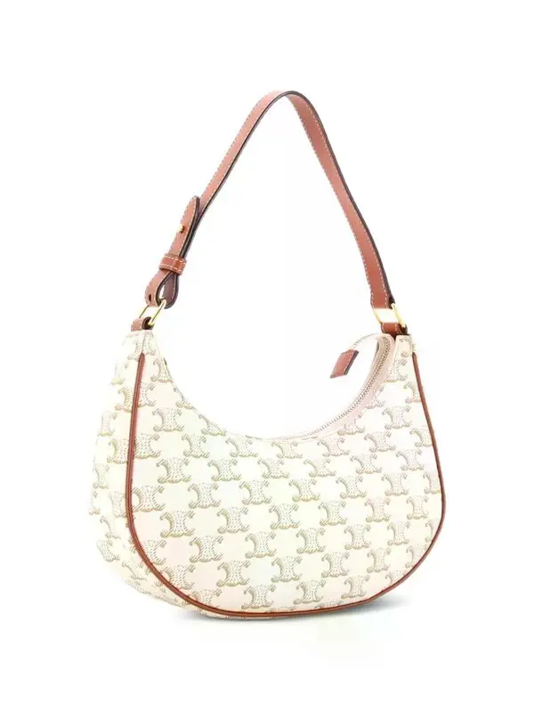 Celine Ava Hobo Bag In Triomphe Coated Canvas
