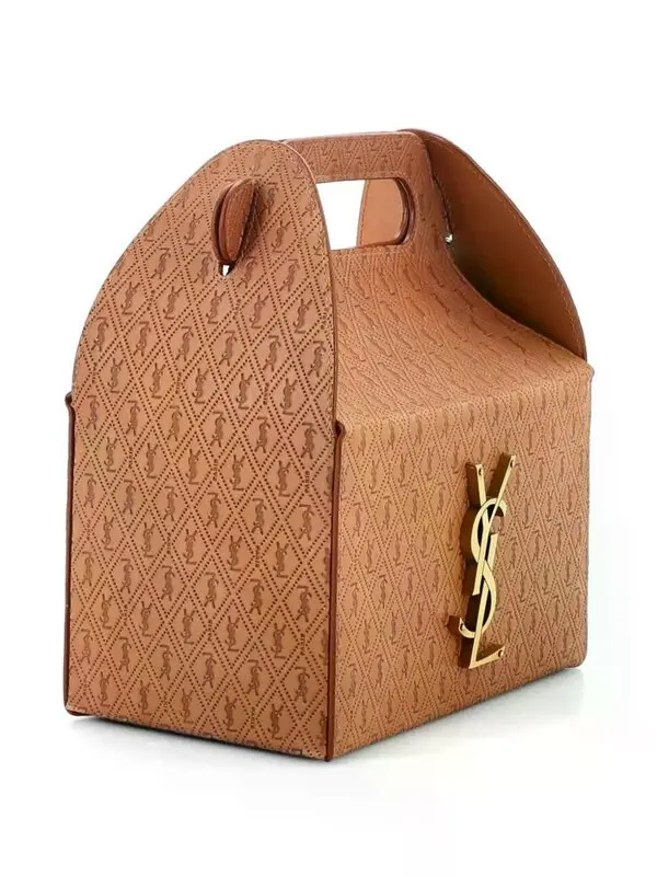 Saint Laurent Monogram All Over Leather Satchel