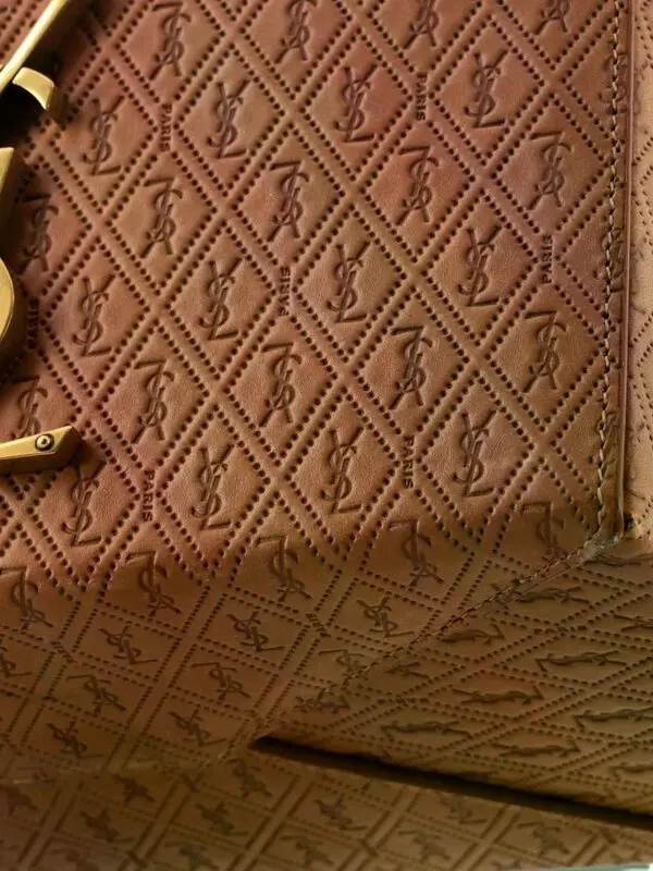 Saint Laurent Monogram All Over Leather Satchel