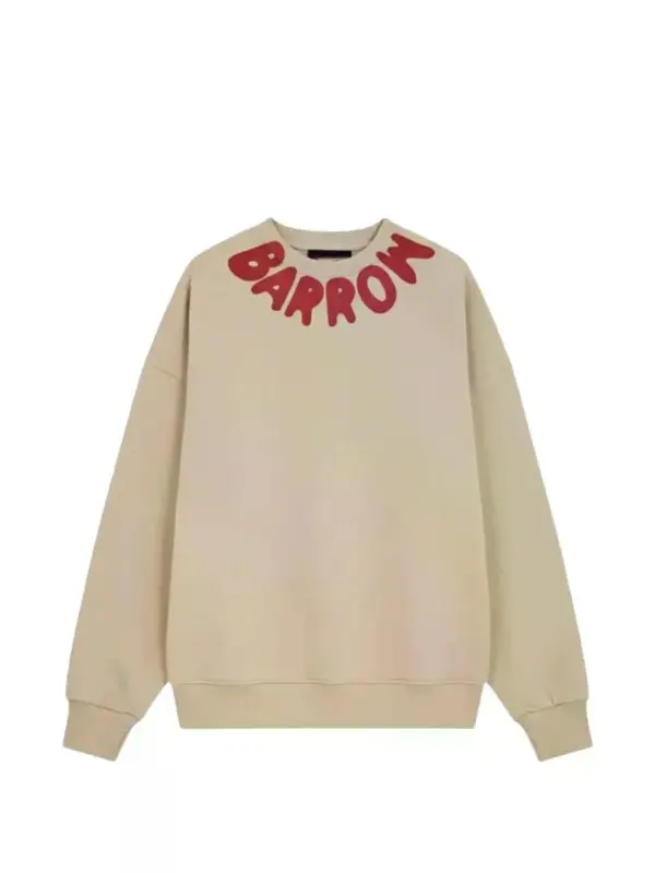 BARROW Logo Print Long Sleeve Sweatshirt - Neutrals