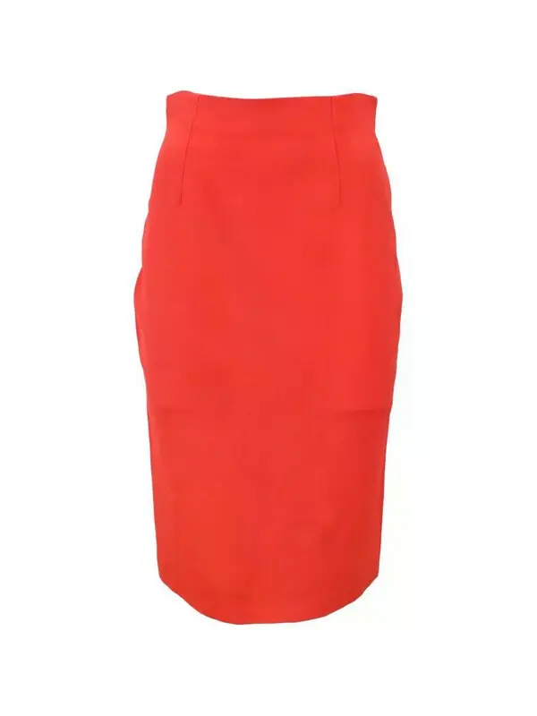Alexander McQueen Wool Dart Detail Skirt - Red