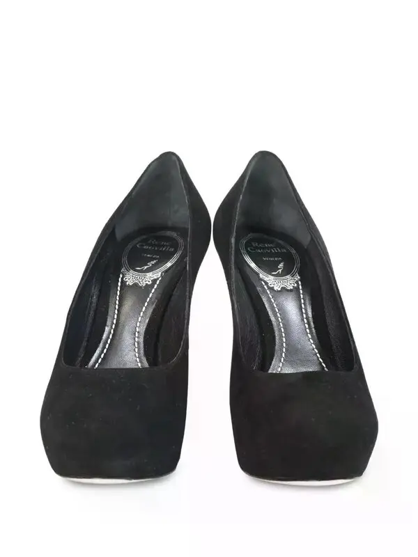 Rene Caovilla Suede Stiletto Platform Pumps