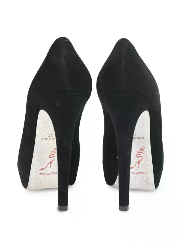 Rene Caovilla Suede Stiletto Platform Pumps