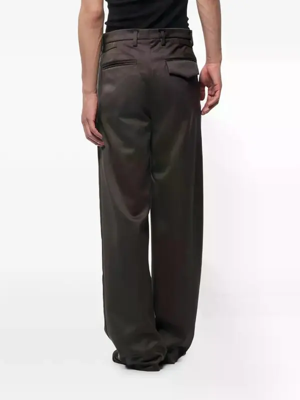 OMAR AFRIDI Satin Straight-leg Trousers