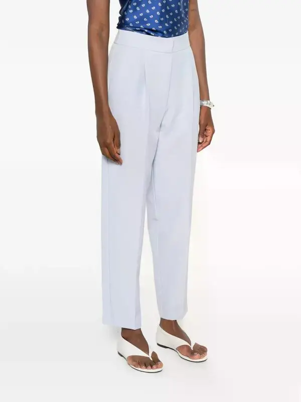 CARLA G. Sky Pleated Tapered-leg Trousers