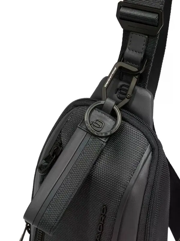 PIQUADRO Leather Trim Messenger Bag