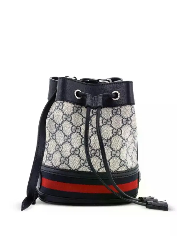 Gucci Ophidia Gg Coated Canvas Mini Bucket Bag - Blue