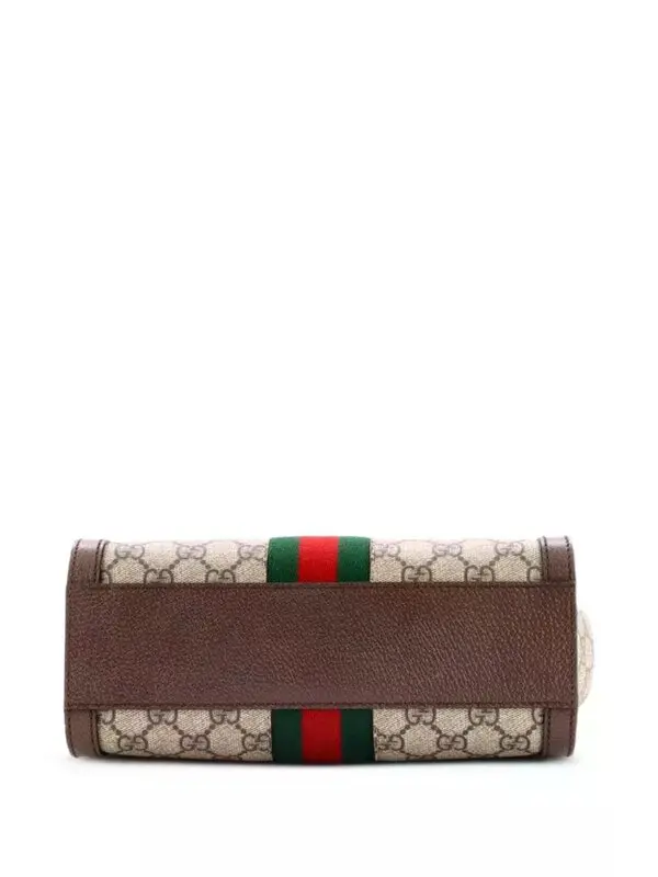 Gucci Ophidia Top Handle Gg Coated Canvas Small Tote Bag - Brown