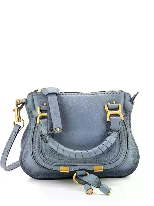 Chloé Marcie Satchel Leather Baby Crossbody Bag - Blue