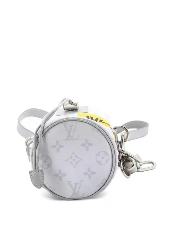 LOUIS VUITTON Limited Edition Logo Story Monogram Canvas Bucket Bag - Grey
