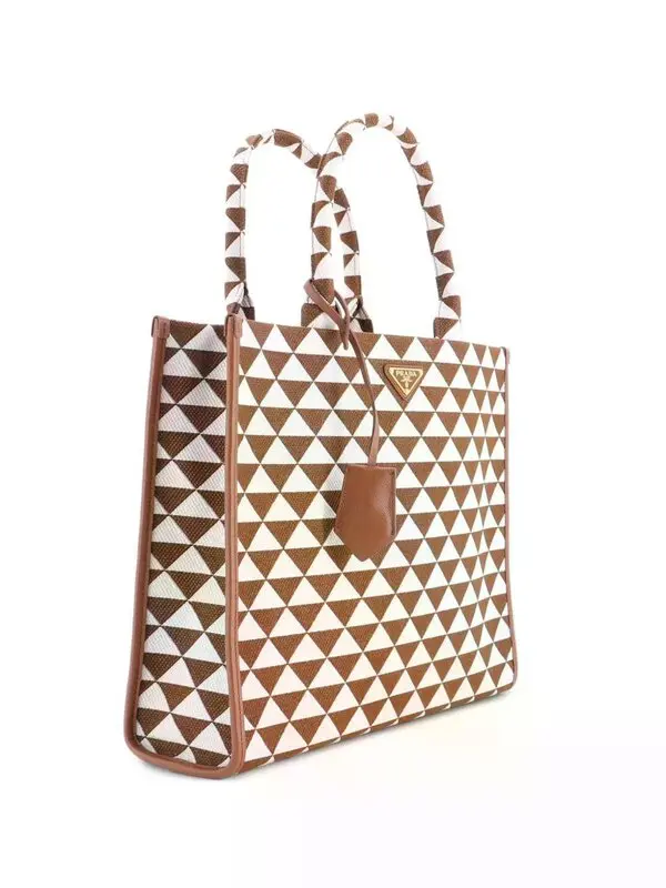 Prada Symbole Shopper Jacquard Large Tote Bag