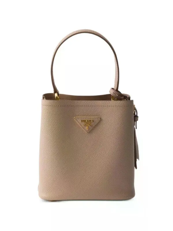 Prada Panier Mini Saffiano Leather Bag - Neutrals