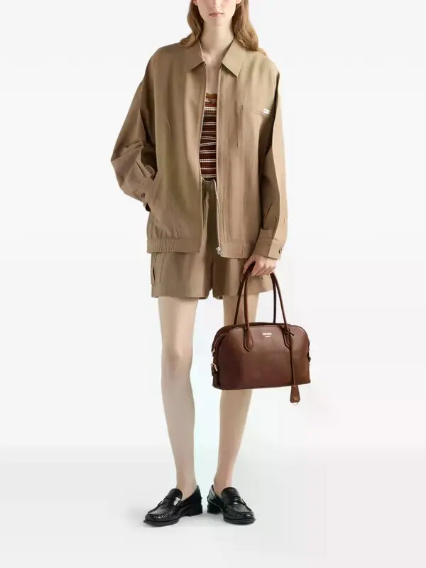 Prada Signet Medium Leather Tote Bag