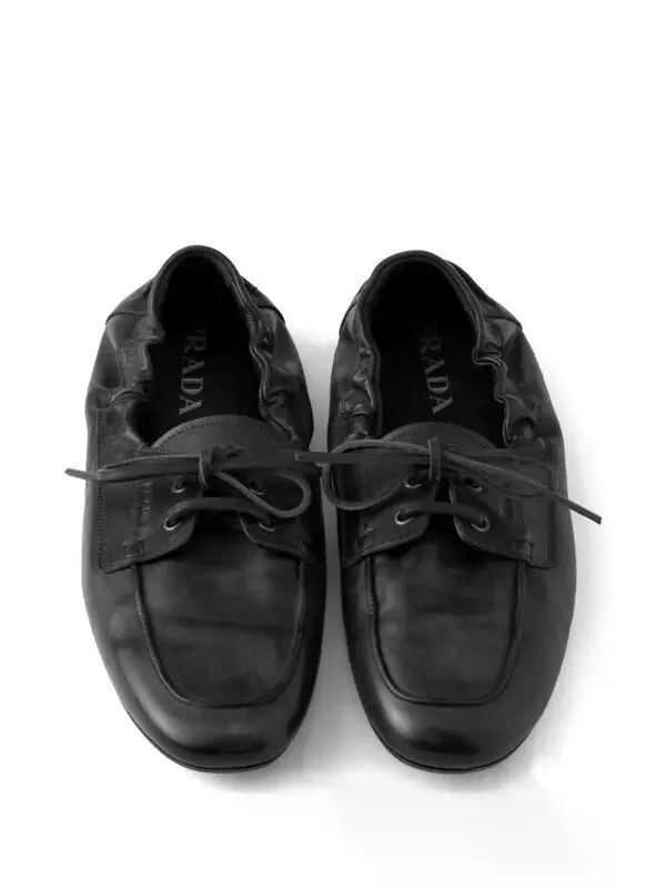 Prada Shuffle Antiqued Leather Lace-up Shoes