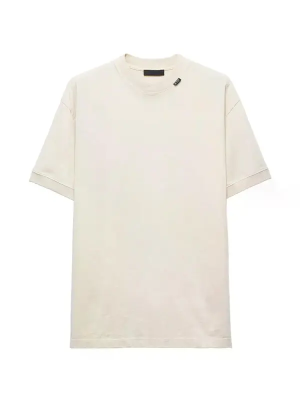 Prada Short-sleeved Cotton T-shirt - Neutrals