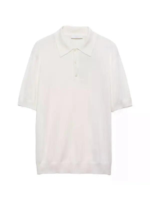Prada Cashmere And Silk Polo Shirt - Neutrals
