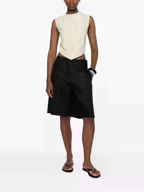 ISABELLE BLANCHE Sequin-embellished Tie-back Top