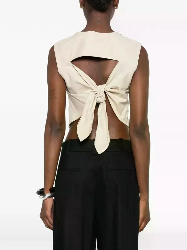 ISABELLE BLANCHE Sequin-embellished Tie-back Top