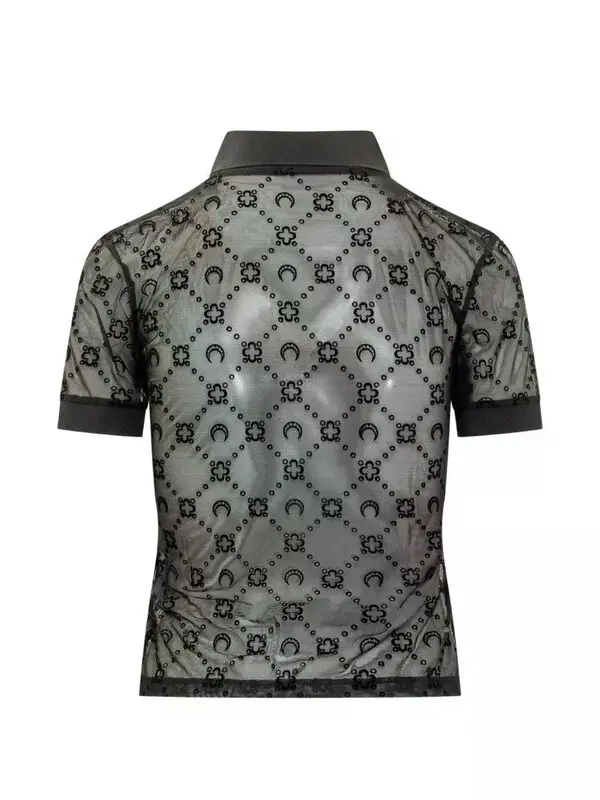 MARINE SERRE Flocked Mesh Polo Shirt